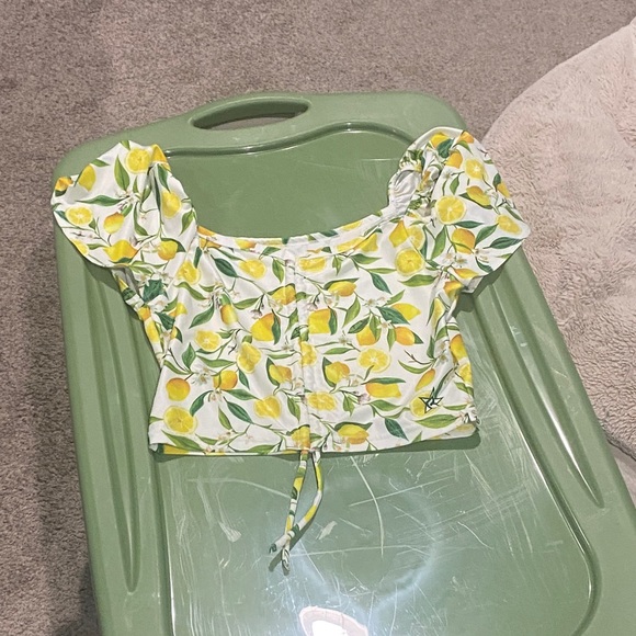 Rebel Athletic | Tops | Rebel Athletic Lemon Italy Crop Top | Poshmark